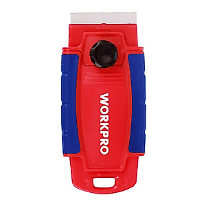 WORKPRO W018003 Razor Blade Scraper, Fully Retractable, 4-Positions (Single Pack)
