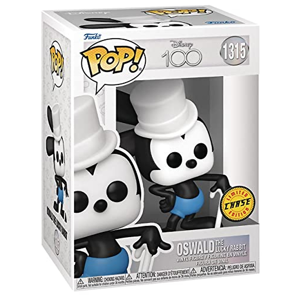 POP Disney: Disney 100 - Oswald The Lucky Rabbit Limited Edition Chase Funko Vinyl Figure (Bundled with Compatible Box Protector Case), Multicolored, 3.75 inches