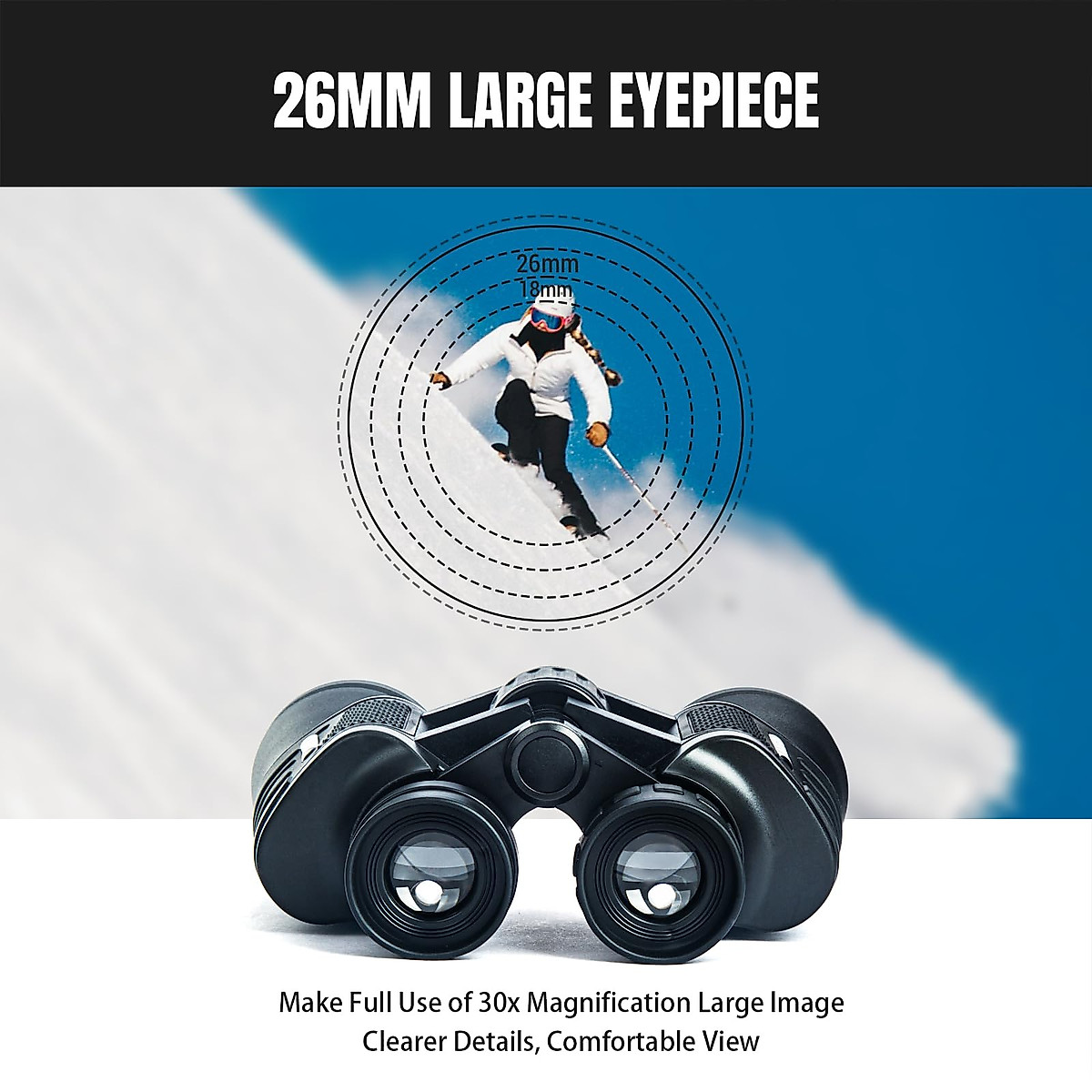 30x50 High Powered Binoculars for Adults, Waterproof Compact Binoculars with Low Light Vision for Bird Watching Hunting Football Games Travel Stargazing Cruise with Carrying Bag