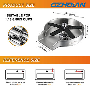 Stainless Steel Glass Rinser, With 360° Rotating Sink Bottle Washer, For Glass Rinser for Kitchen Sink, Kitchen Sink Accessories, Metal Cup Washer, Brushed Stainless…