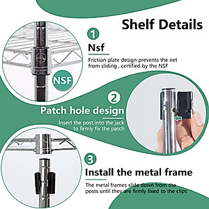 FDW 24" L×14" W×60" H Wire Shelving Unit Metal Shelf with 5 Tier Layer Rack Strong Steel for Restaurant Garage Pantry Kitchen Garage,Chrome