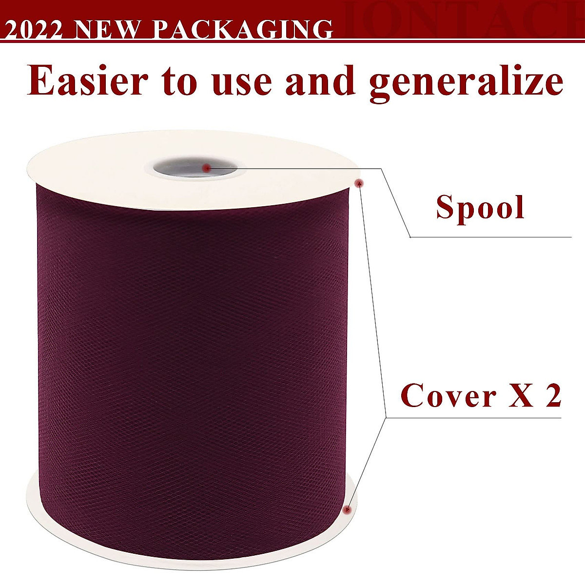 Burgundy Tulle Fabric Rolls 6 Inch by 200 Yards (600 feet) Fabric Spool Tulle Ribbon for DIY Burgundy Tutu Bow Baby Shower Birthday Party Wedding Decorations Craft Supplies