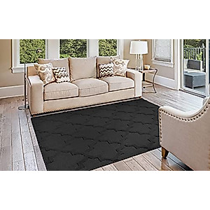 Garland Rug Quatro 5 Ft. x 7 Ft. Area Rug Black
