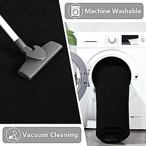 Larhom Large Modern Area Rugs for Bedroom Living Room, 5x7 Feet Black Rug, Thickened Memory-Foam Indoor Carpets, Minimalist Rug for Boys Girls, Soft, Non-Slip and Machine-Washable