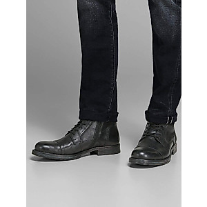 JACK & JONES Men's Biker Boots, Grey Anthracite Anthracite, 8