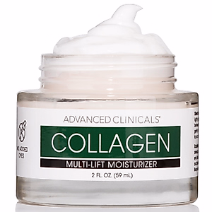 Advanced Clinicals Collagen Cream Facial Moisturizer Multi-Lift Plumping Collagen Firms & Smooths Fine Lines, Sagging Skin, & Wrinkles. Anti-Wrinkle Skin Care Face Lotion W/Hyaluronic Acid, 2 Fl Oz