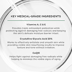 Replenix Glycolic Acid 20% Resurfacing Cream, Hydrating & Lightweight Medical-Grade Exfoliating Face Moisturizer for Skin Discoloration (1.7 oz)