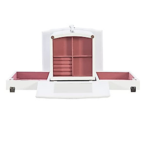 Powell Furniture Jewelry Armoire, White, 13"x 9.375"x 35.5"