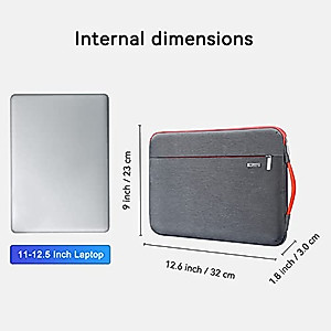 Voova Laptop Sleeve Case 11 11.6 12 Inch, 360° Protective Computer Cover Bag Compatible with Surface Pro X/8/7/6/5, Surface Laptop Go 3/2, MacBook Air 11, Hp Acer Asus Samsung Chromebook Tablet, Grey