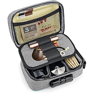 OZCHIN Smell Proof Bag with Combination Lock Tobacco Pipe Pouch Bag File Organizer Case Container Medicine Lock Box Odorless Storage Bag Great Gift for Friend