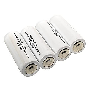 HQRP Battery 4-Pack 1200mAh IFR-18500 18500 3.2v LiFePO4 Compatible with Solar Garden Landscape Patio Light Spotlight Rechargeable with Button Top 54mm
