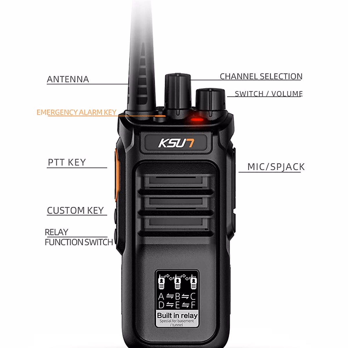 2 Pack Two Way Radios Walkie Talkies Long Range 100 Miles, Built in Relay for Tunnels Mines Basement KSUN RL30