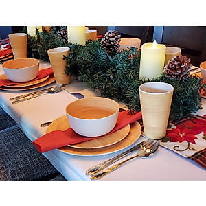 1 Click Bamboo Fiber Salad/Dessert Plates, Set of, Reusable, Durable, Bamboo Tableware for Events/Home/Picnic/Party, Dishwasher safe, for Adults and Kids