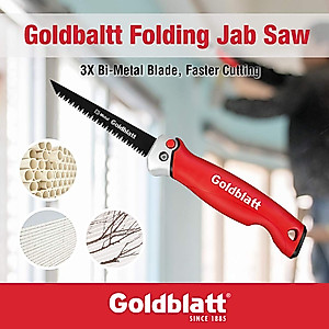 Goldblatt Folding Drywall / Sheetrock Saw, Jab / Hand Saw with Soft Grip Handle, for Wallboard, Plywood and PVC