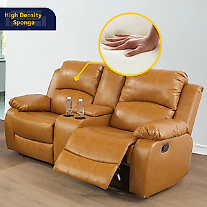 Beverly Fine Furniture Alpine Living Room Recliner Set Include Love seat, Sofa, 2-Piece, Ginger