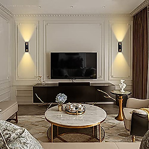 LEONLITE Dimmable LED Up Down Wall Light, 100-277V, CRI 90+, UL Listed IP65 Waterproof Wall Lamp, 10%-100% Dimmable Commercial Outdoor Wall Light, 14 Inch Modern Porch Light, 1600LM 3000K, Pack of 2