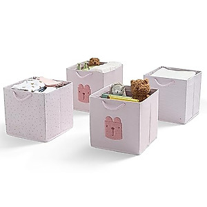 Delta Children Gap babyGap 4-Pack Brannan Bear Fabric Storage Bins with Handles, Pink