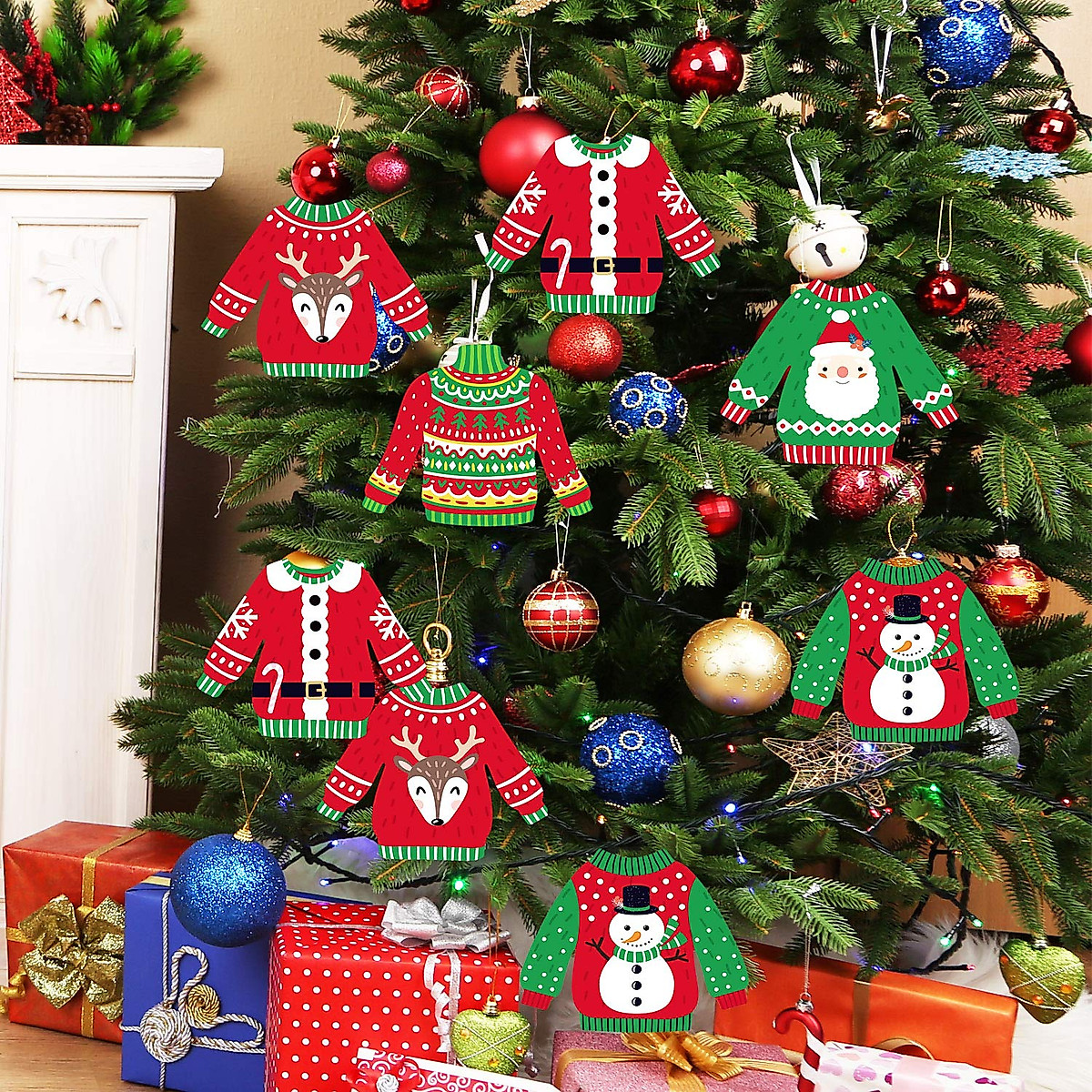 Ugly Sweater Party Decorations Ugly Christmas Cutouts Holiday Party Decor Ugly Sweater Shaped Paper DIY Cut-Outs