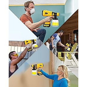 Cordless Paint Sprayer for Dewalt 20v 60v Battery,HVLP Paint Sprayer Gun for Cabinets Cars Walls Furniture House Painting (Tool Only)