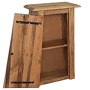 Farmhouse Wall Storage Cabinet with Door and Shelve, Medicine Cabinet Wall Cabinets Over The Toilet Pinewood 16.5"x9.1"x27.6"