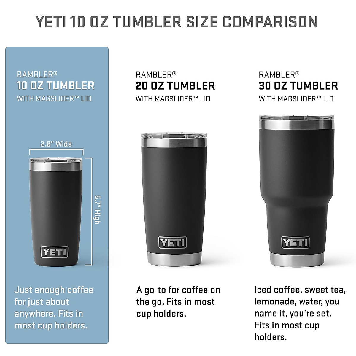 YETI Rambler 10 oz Tumbler, Stainless Steel, Vacuum Insulated with MagSlider Lid, Camp Green