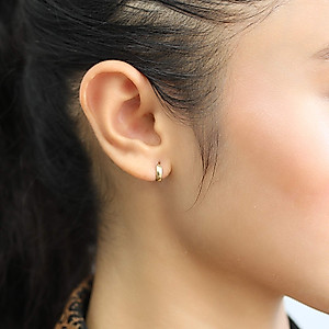 Solid 14K Gold Earrings Cartilage PETITE Size 2.5mm Wide Inner Diameter 6mm Dome Tiny Huggie Hoop Earrings