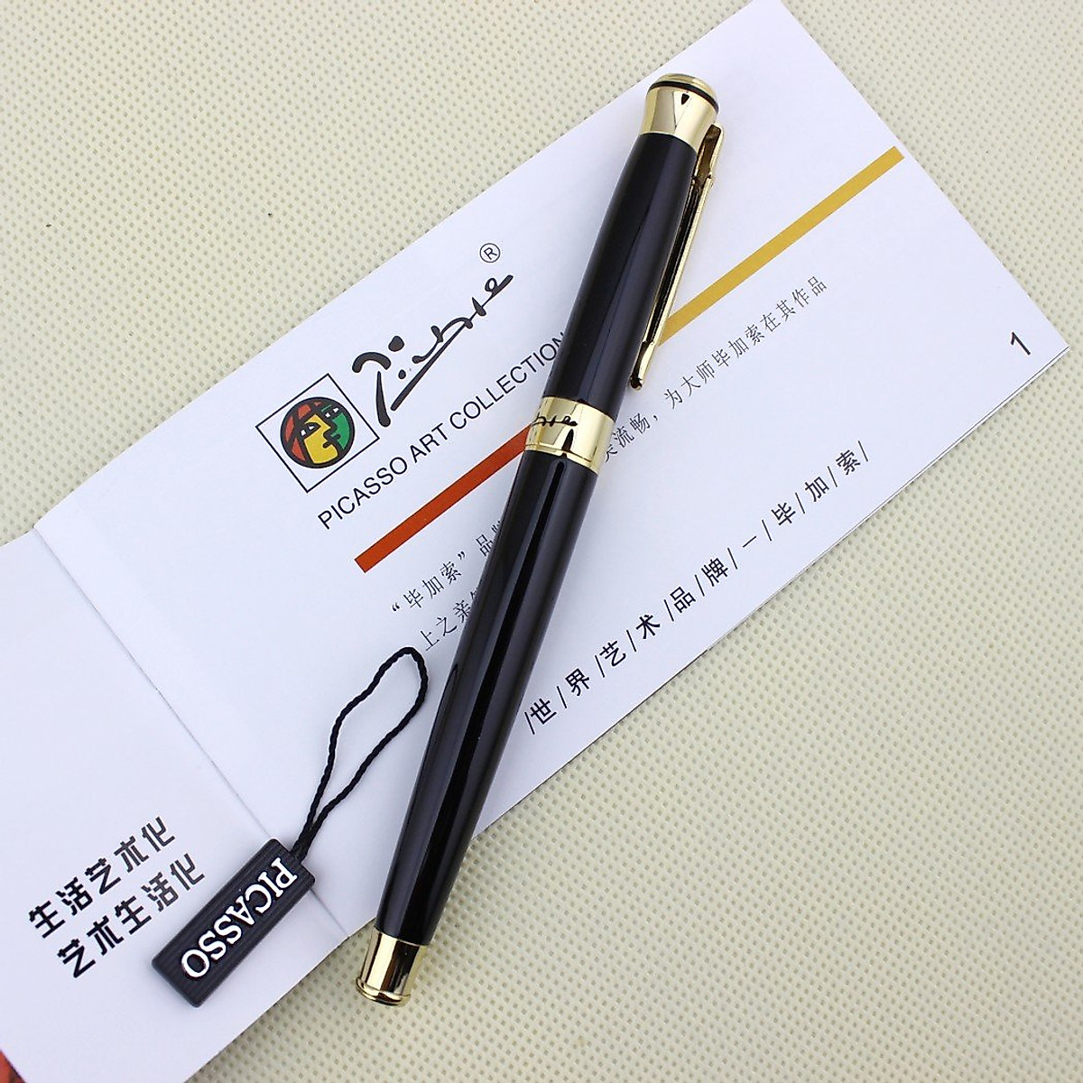 Gullor Advanced Picasso Rollerball Pen 903 Black Light with Golden Clip Pen