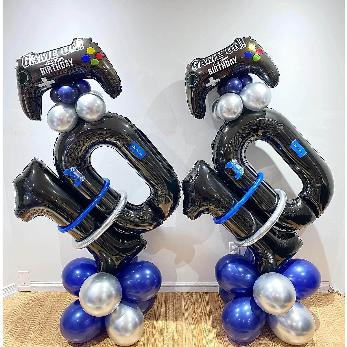 4 Pack Gamer Party Balloons Helium Foil Mylar Video Game on Balloons Video Game Controller Balloons for Boys Game Themed Party Birthday Decorations Supplies 23.6 x 15.7 Inch