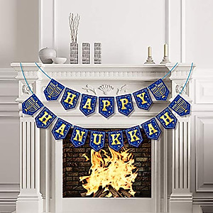 Happy Hanukkah Banner Chanukah Letter Banner Decoration Hanukkah Party Decoration Paper Letter for Hanukkah Party Decoration Supply