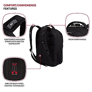 Swiss Gear SA1908 Black TSA Friendly ScanSmart Laptop Backpack - Fits Most 17 Inch Laptops and Tablets