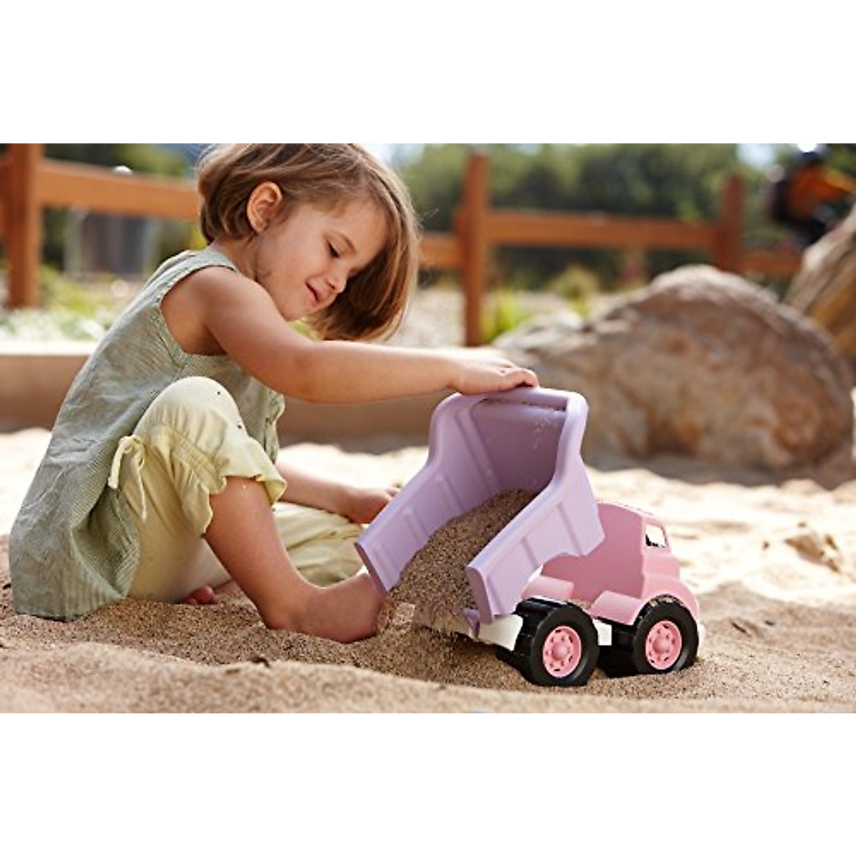 Green Toys Dump Truck in Pink Color - BPA Free, Phthalates Free Play Toys for Improving Gross Motor, Fine Motor Skills. Play Vehicles