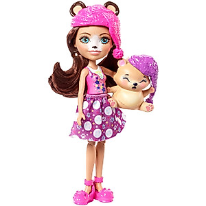 Mattel Enchantimals Sleepover Bedroom Playset – Bren Bear doll (6-in) and Snore Animal Figure