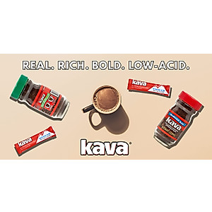 Kava Low Acid Instant Coffee Single Serve Stick Packets, 20 Count