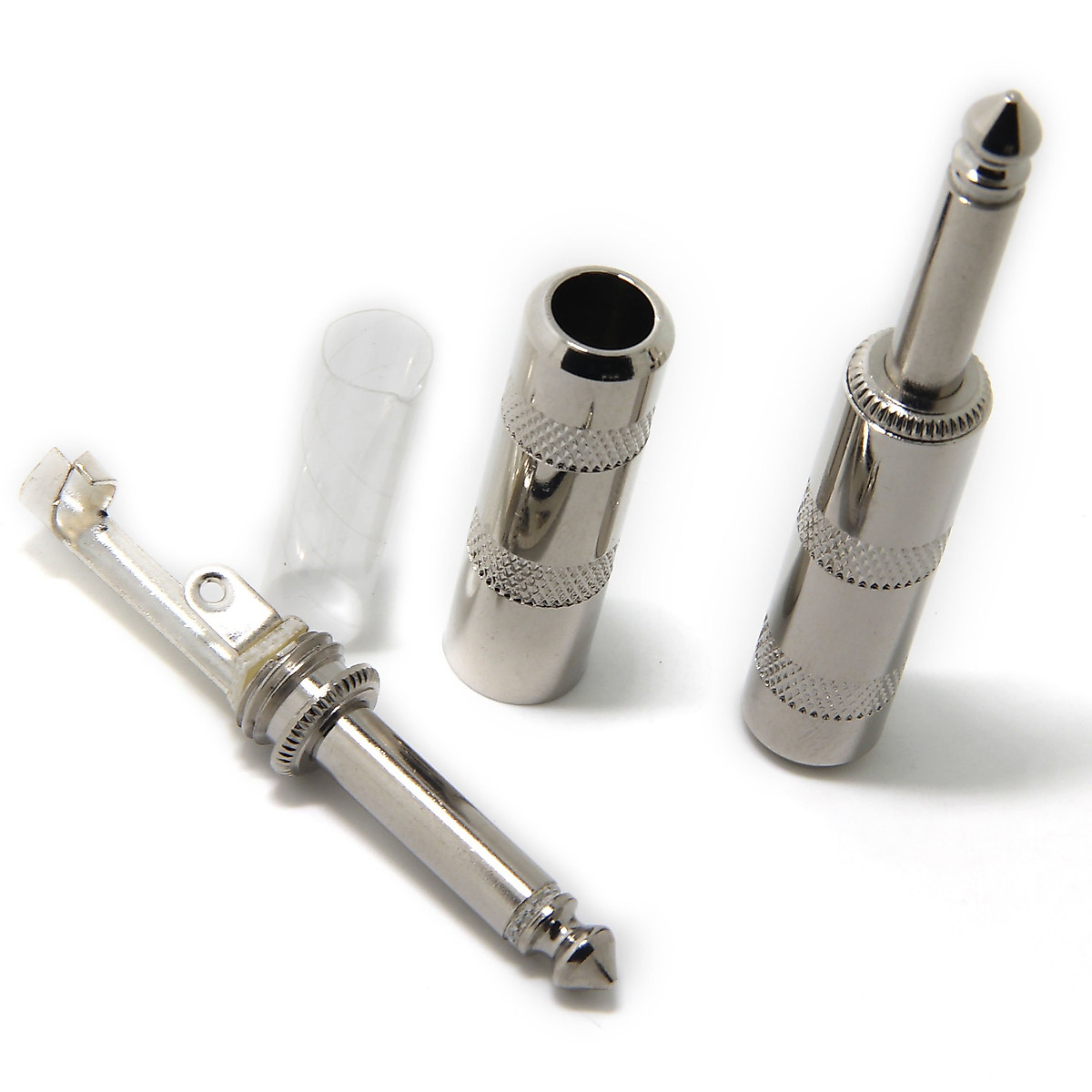 Ancable 2-Pack Audio 1/4" Plugs TS Jumbo Plugs Solder Type for Guitar, Instrument, Speaker/Microphone/Patch Cables - 6.35mm Male 1/4 Inch Phone Plug