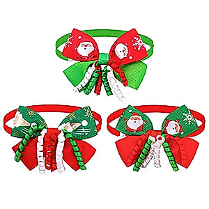 Christmas Puppy Dog Bowtie Curves 10pcs/Pack Dog Bows Necktie Styles for Christmas Dog Accessories