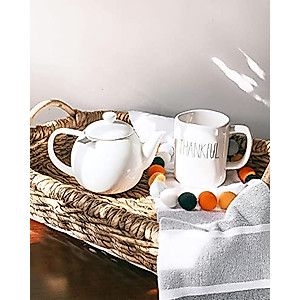 Sweese Teapots for Tea, 27 oz Porcelain Tea pot with Removable Stainless Steel Infuser, Tea Pots for Loose Tea - White, 221.101