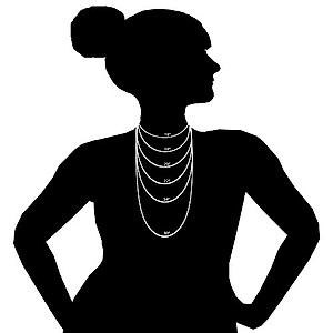 925 Sterling Silver 1MM Box Chain Lobster Claw Clasp 20 inch