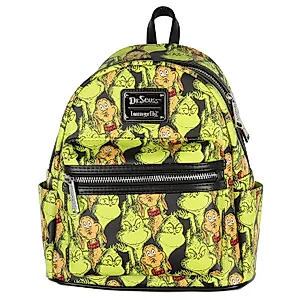 Dr. Seuss The Grinch and Max All-Over Print Faux Leather Mini Backpack