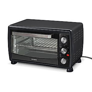 Aiwa 1400W Toaster Oven 6 Slice with Baking Tray, Air Fry Bake Toast Cook and Broil, Temperature Control, 60 Minute Timer Knob, Automatic Shutoff, Crispier Mesh Baking Tray and Crumb Tray Included