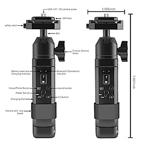 Remote Wireless Camera Shooting Grip and Tripod for Video, Ideal for vlogging Sony A6700, ZV-E10, ZV-E1, ZV-1 II, RX100 VII, A6600, A6400 Canon Camera, Zoom Control Quick Release INKEE IRONBEE