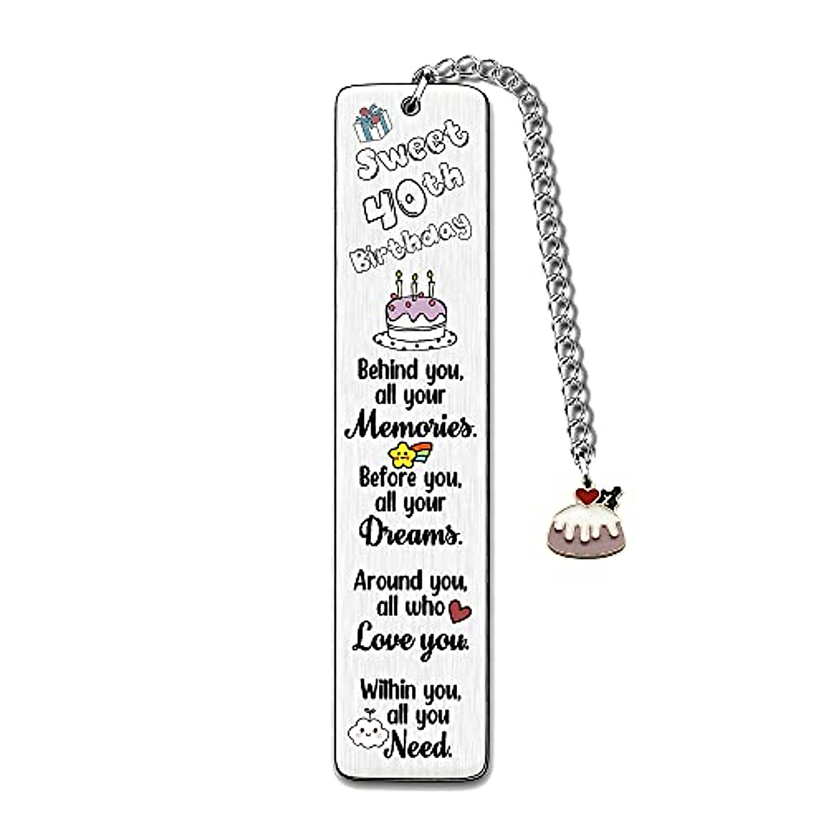 Bookmarks 40th Birthday Gifts Appreciate Dad Mom Best Regards Happy Birthday Present Personalized Book Lover Birth Day Best Wishes Keepsakes for Aunty Uncle Grandpa Grandma Friends Bestie (40th)