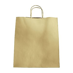 Karat HUNTINGTON (XL) Kraft Paper Shopping & Gift Bags with Handle, Strong Twisted Handle, Perfect for Retail & Small Business, Sturdy & Recyclable, Ideal for Groceries, Clothing - 200 pcs, FP-SB130