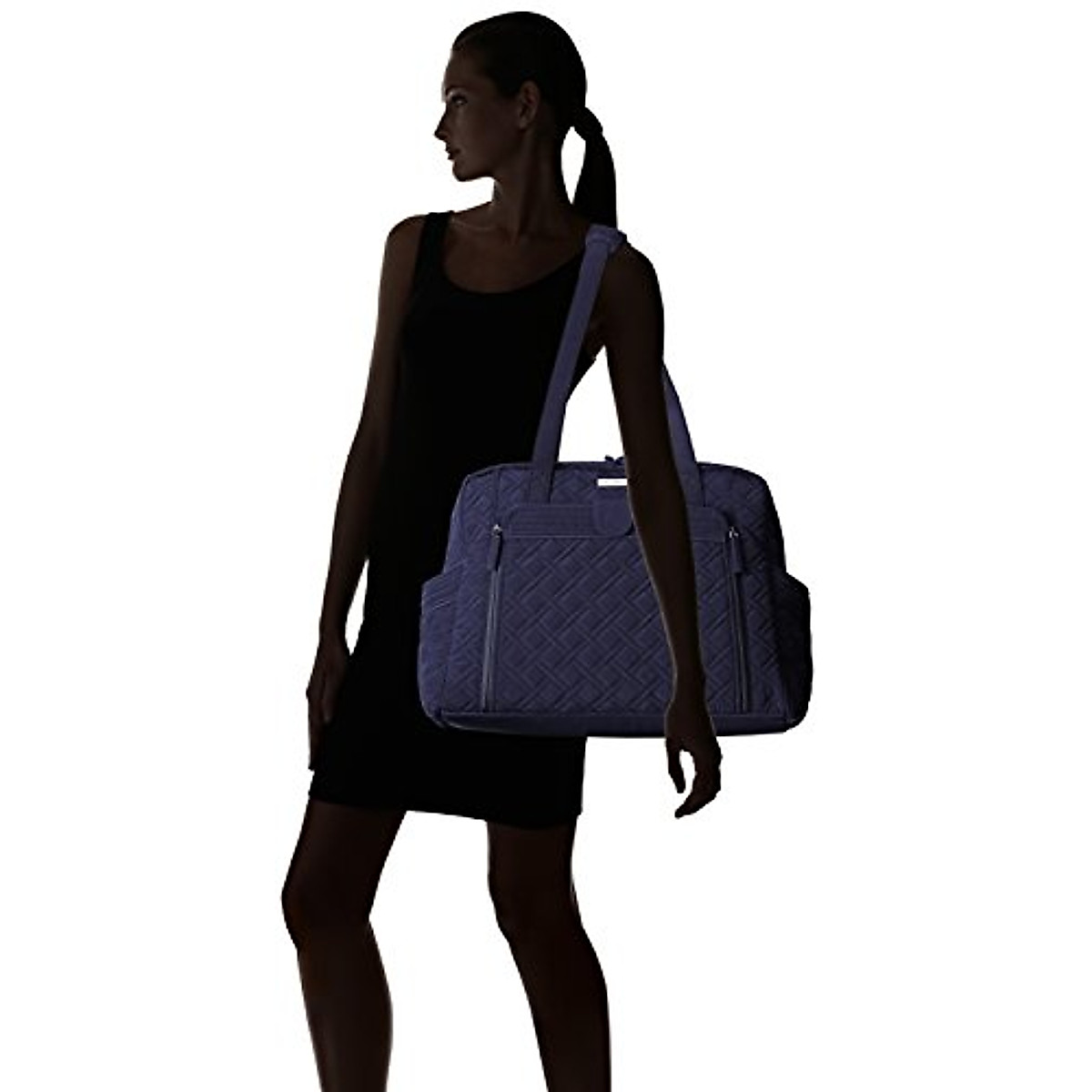 Vera Bradley Women's Microfiber Large Stroll Around Baby Diaper Bag, Classic Navy, One Size