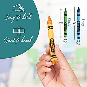 Large Crayons, 16 Count Assorted Colors Crayons, 2 Pack Jumbo Crayons - Ideal Toddler Crayons, Fat Crayons, Thick Crayons, Big Crayons + Doodle Pad for Toddler Coloring