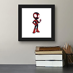Trends International Gallery Pops Marvel Spidey And His Amazing Friends - Miles Morales Wall Art, Black Framed Version, 12'' x 12''