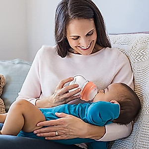 FDBTL Baby Bottle Glass Natural Anti-Colic Bottles Closer to Breastfeeding for Newborn Babies Infant 0M+ 3Oz