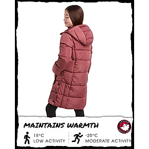 CANADA WEATHER GEAR Girls’ Winter Coat – Stadium Length Quilted Puffer Parka Jacket (4-16), Size 7-8, Wild Ginger