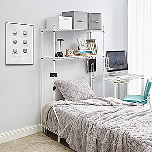 DormCo Suprima® Over The Bed Shelf Supreme - Adjustable Shelving - White