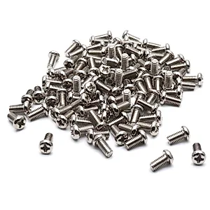 Xiaoyztan 100Pcs M4x8mm 201 Stainless Steel Phillips Pan Head Machine Screw Bolt Full Thread Plain Finish Fastener