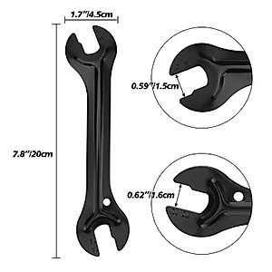 QKURT 2 PCS Bicycle Cone Spanner Hub Wrench, Bicycle Wheel Hub Axle Cone Adjuster Wrench Pedal Spanner Repair Tool